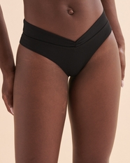 TROPIK Ribbed Thong Bikini Bottom Black Bikini Village TROPIK Ribbed Thong Bikini Bottom Black Bikini Village