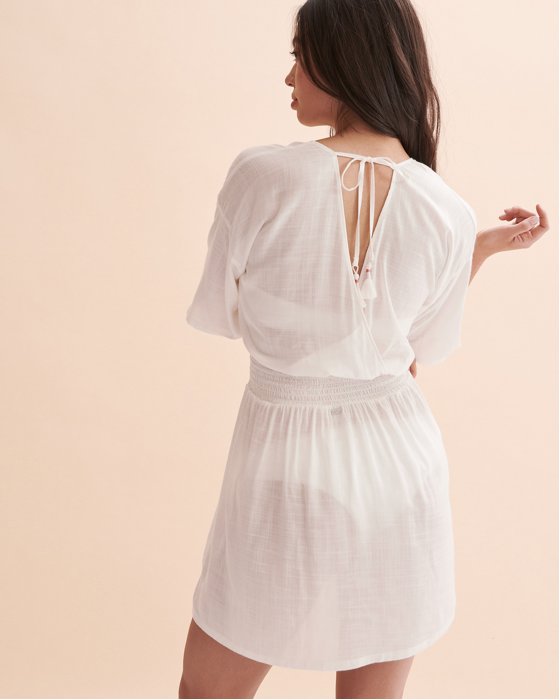 Tropik Robe Mini Décolleté Plongeant Blanc Bikini Village