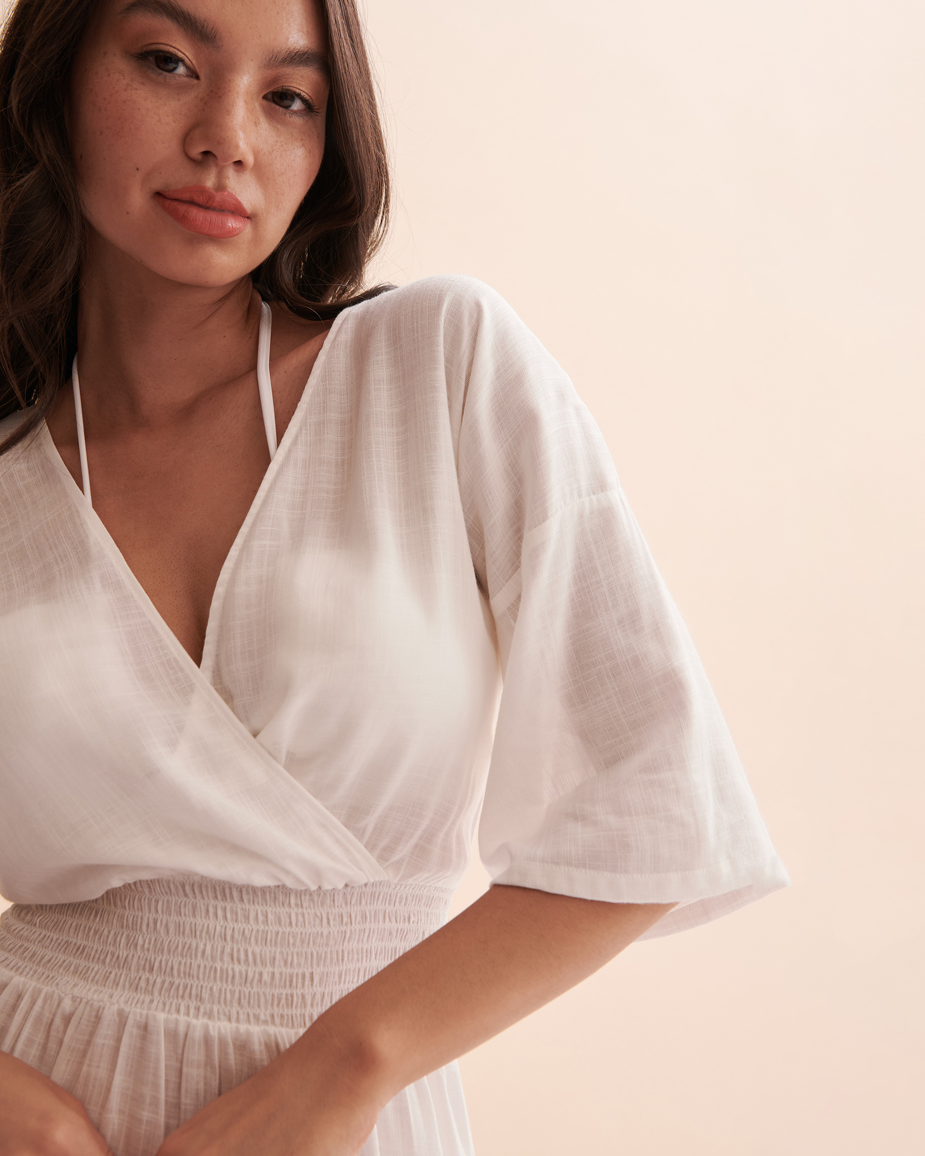 Tropik Robe Mini Décolleté Plongeant Blanc Bikini Village