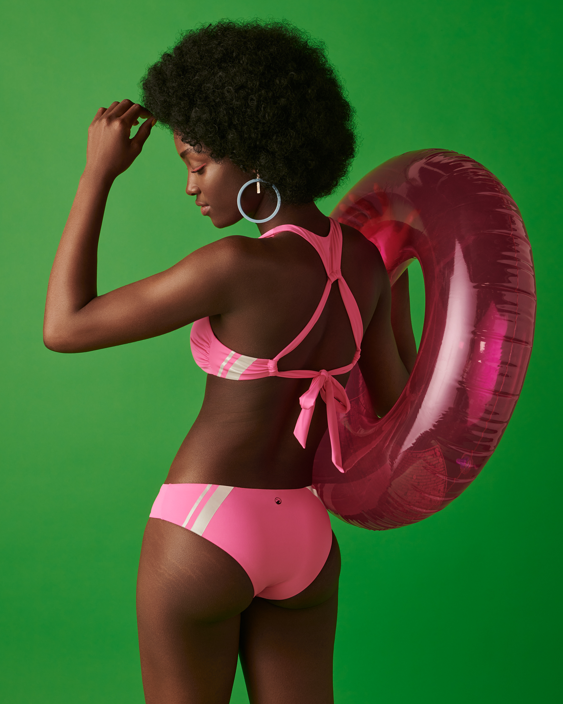 Seatonic Contrast Bralette Bikini Top Bright Pink Bikini Village